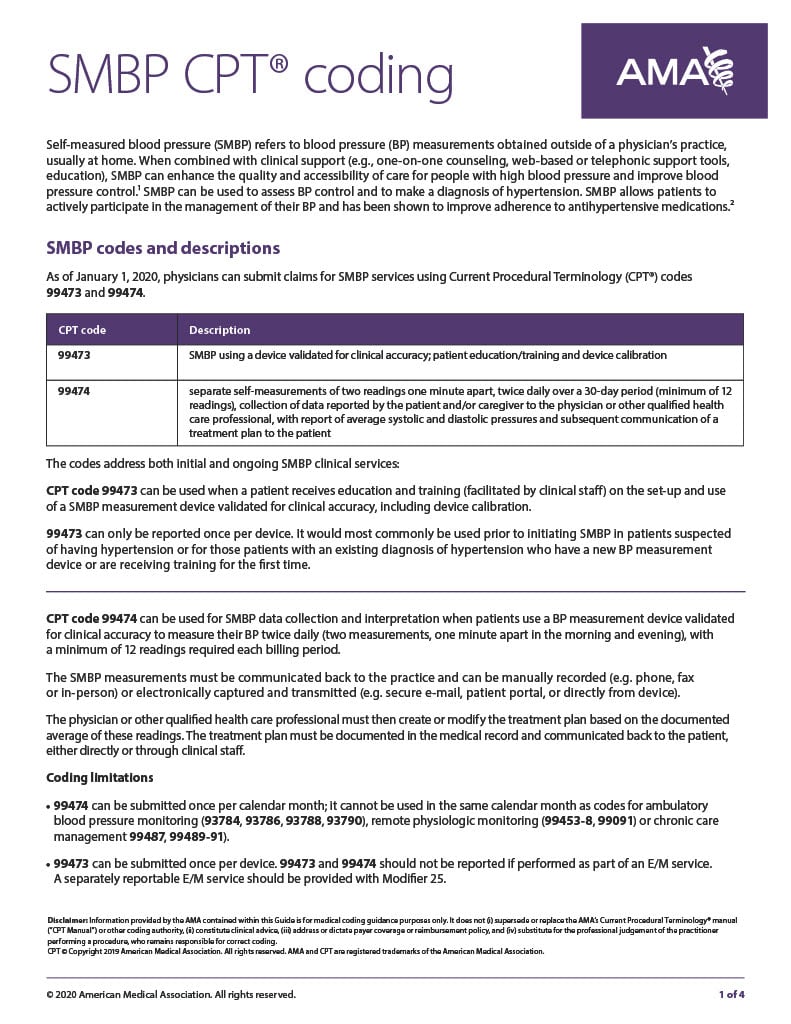 SMBP CPT Coding - AMA-MAP | SMBP CPT Coding